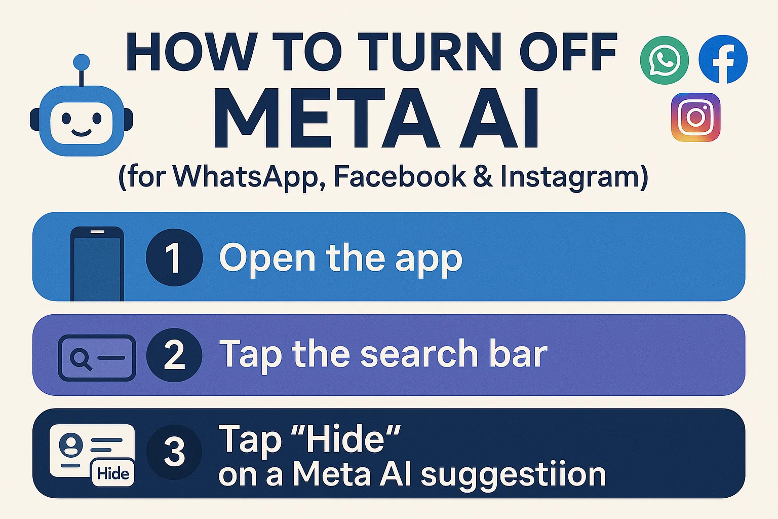 How to Turn Off Meta AI Meta AI on WhatsApp, Facebook and Instagram